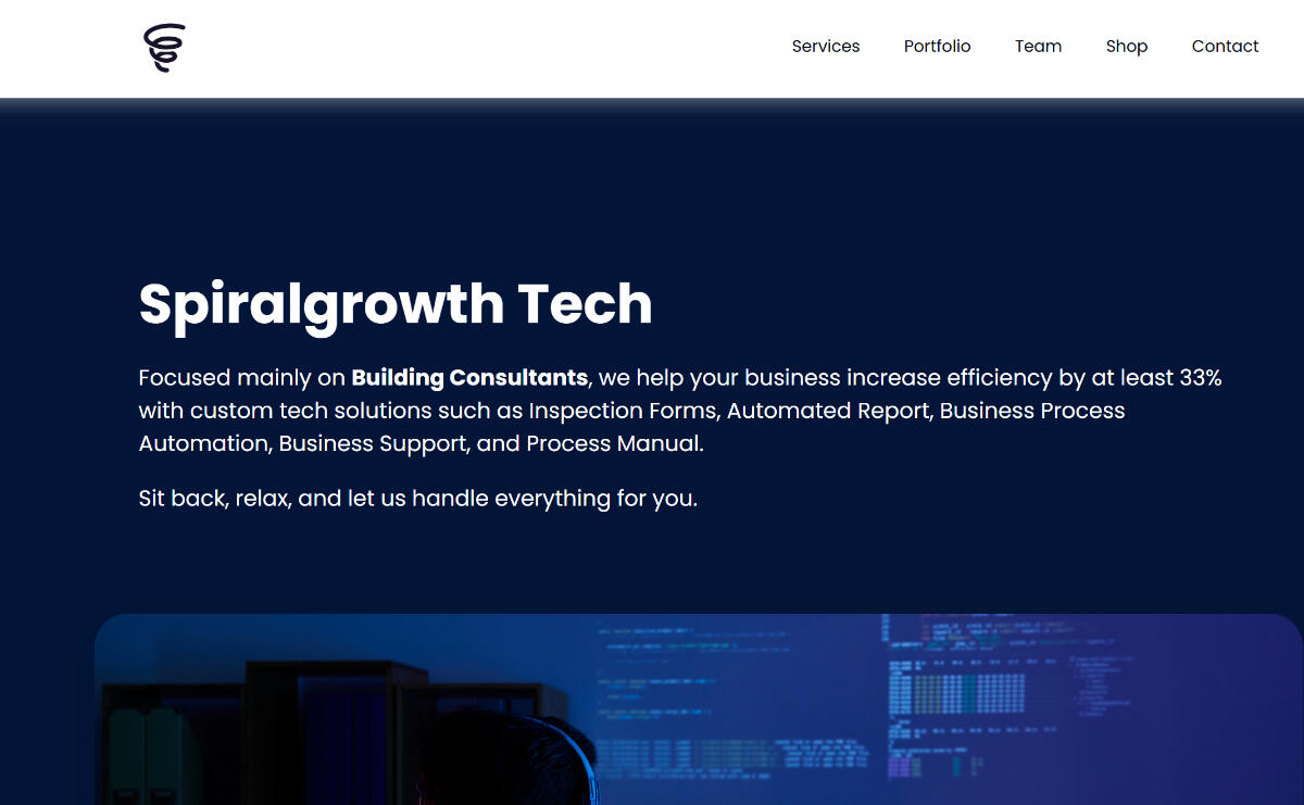 Spiral Growth Tech - Upscale your business with Custom Tech Solution.
